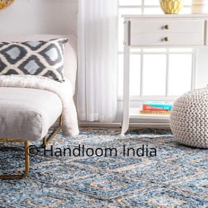 Denim Jute Rug Soft Tufted Rug Denim Woven Rug 5x8 for - Etsy