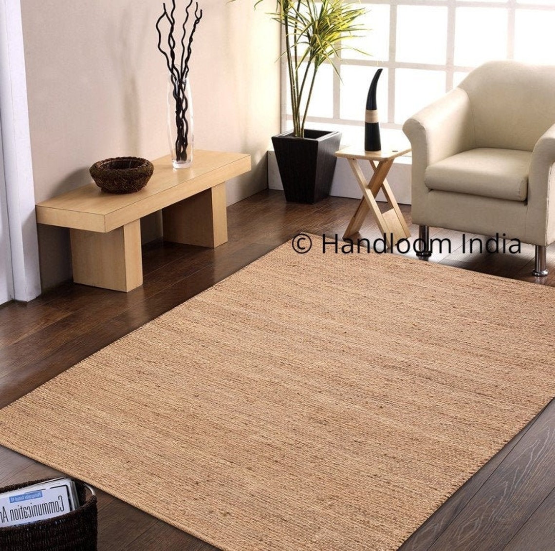 Natural Jute Rug Jute Area Rug Indian Hand Braided Jute Rugs - Etsy