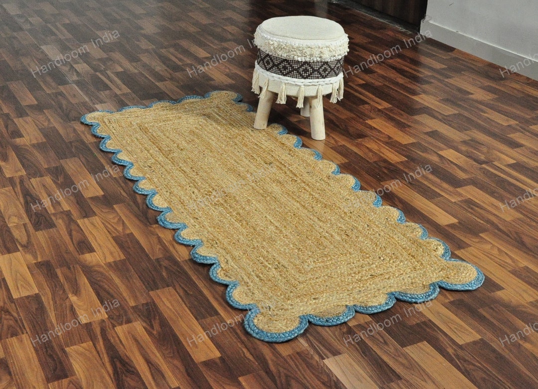 Scallop Edge Rug, Scalloped Runner, Jute Scalloped Rug, Jute Rug Runner ...
