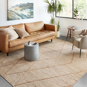 Geometric Rug, Natural Jute Rug, Woven Hemp Rug, Braided Jute Rug ...