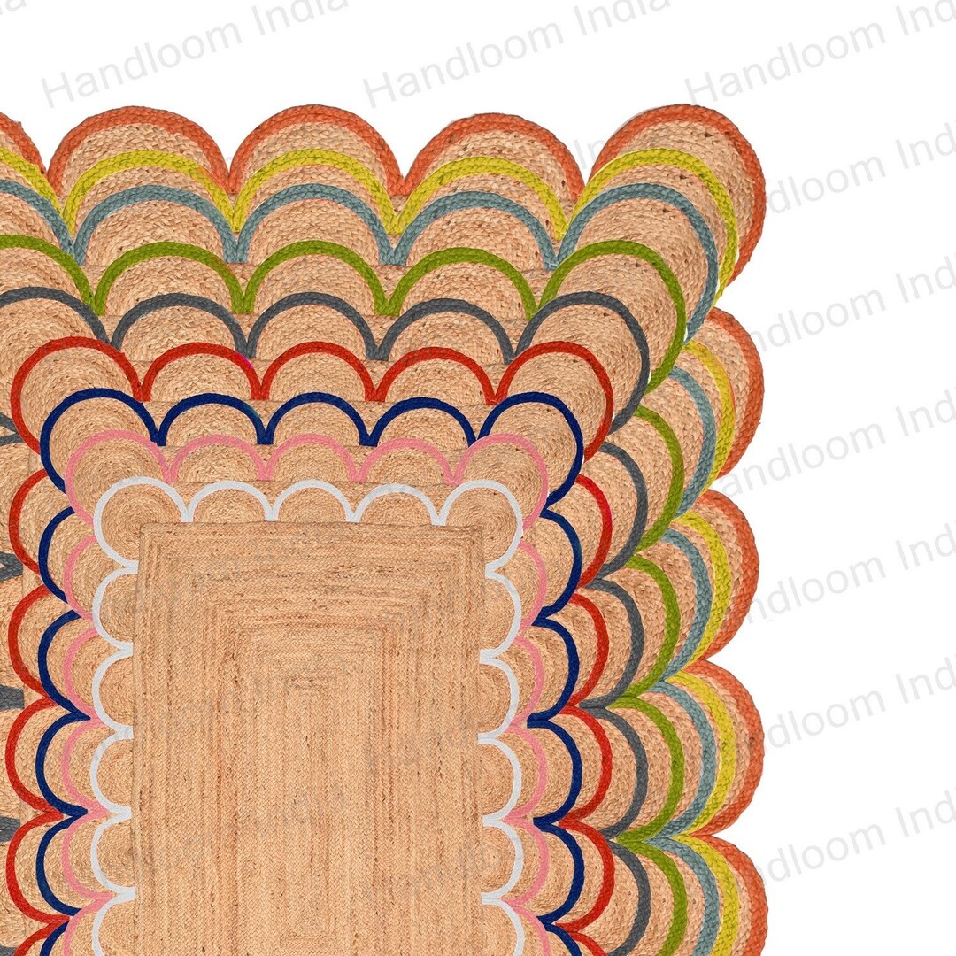 Custom Scalloped Rug, Made to Order Rug, Scalloped Jute Rug, Jute ...