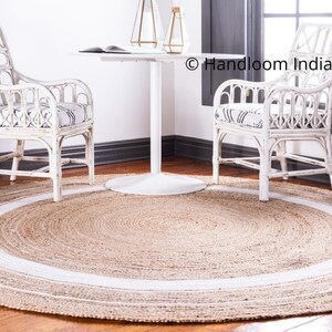 Indian Jute Rug Indian Braided Jute Rag Rugs 3 Feet Round - Etsy