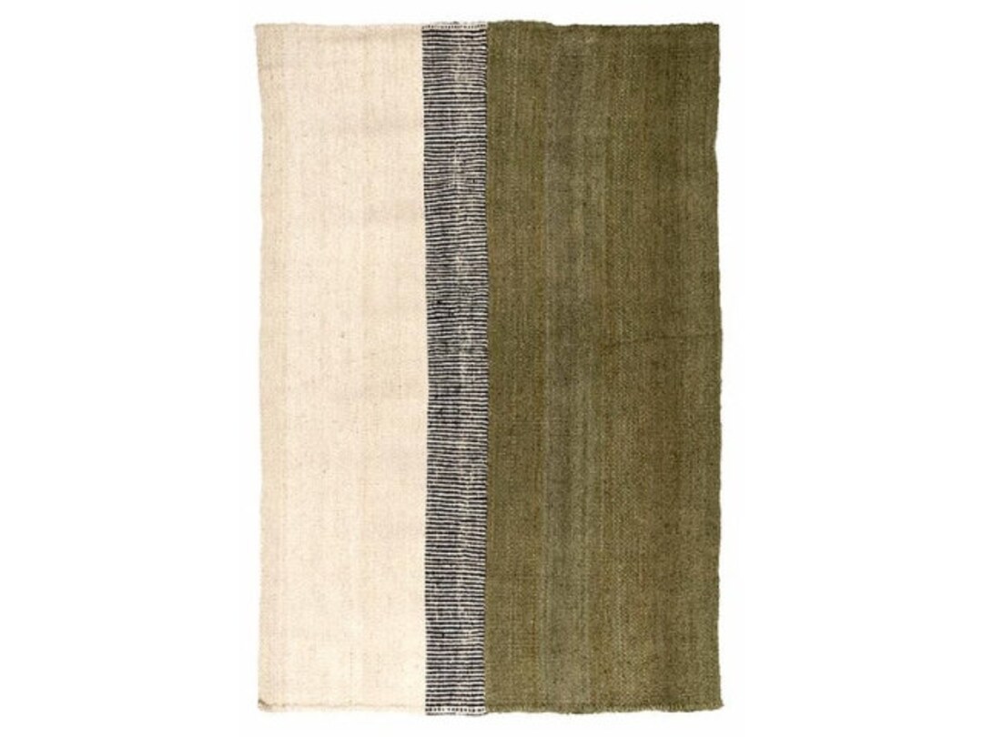 Vintage Hemp Rug, Antique Hemp Carpet, White Green Rug, Bohemian Jute ...