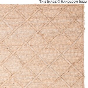 Natural Jute Rug, Check Pattern Rug, Natural Fiber Carpet, 4x6 Jute Rug ...