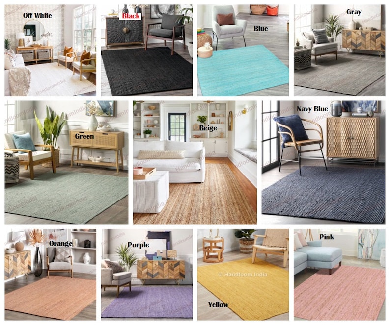 Natural Jute Area Rug for Living Room 5 X 7 Feet Braided Soft - Etsy