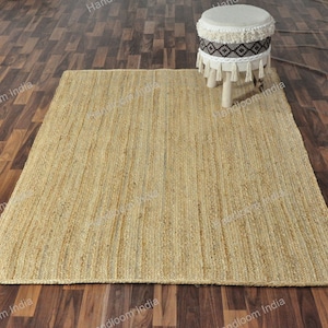 Off White Jute Rug for Dining Room, Braided White Rug for Living Room ...
