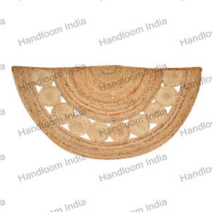 Natural Jute Doormat, Half Moon Doormat, Semi Circle Area Rug, Half ...