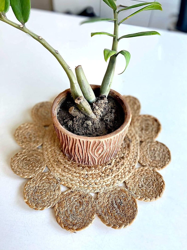 Natural Jute Round Placemats Set of 4 Pc Braided Reversible - Etsy