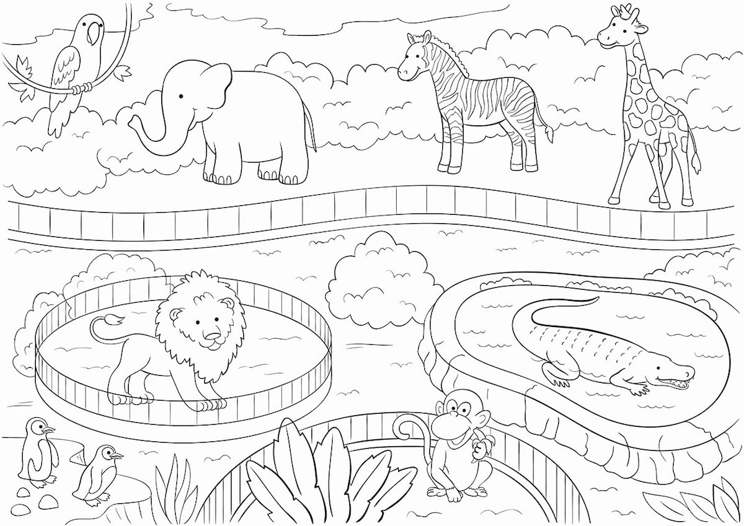 Empty Zoo Coloring Page