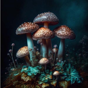 Vintage Mushroom Wall Art Gothic Floral Still Life Mushroom - Etsy