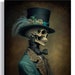 Vintage Skeleton Portrait | Gentleman Groom Skeleton in Floral Top Hat ...