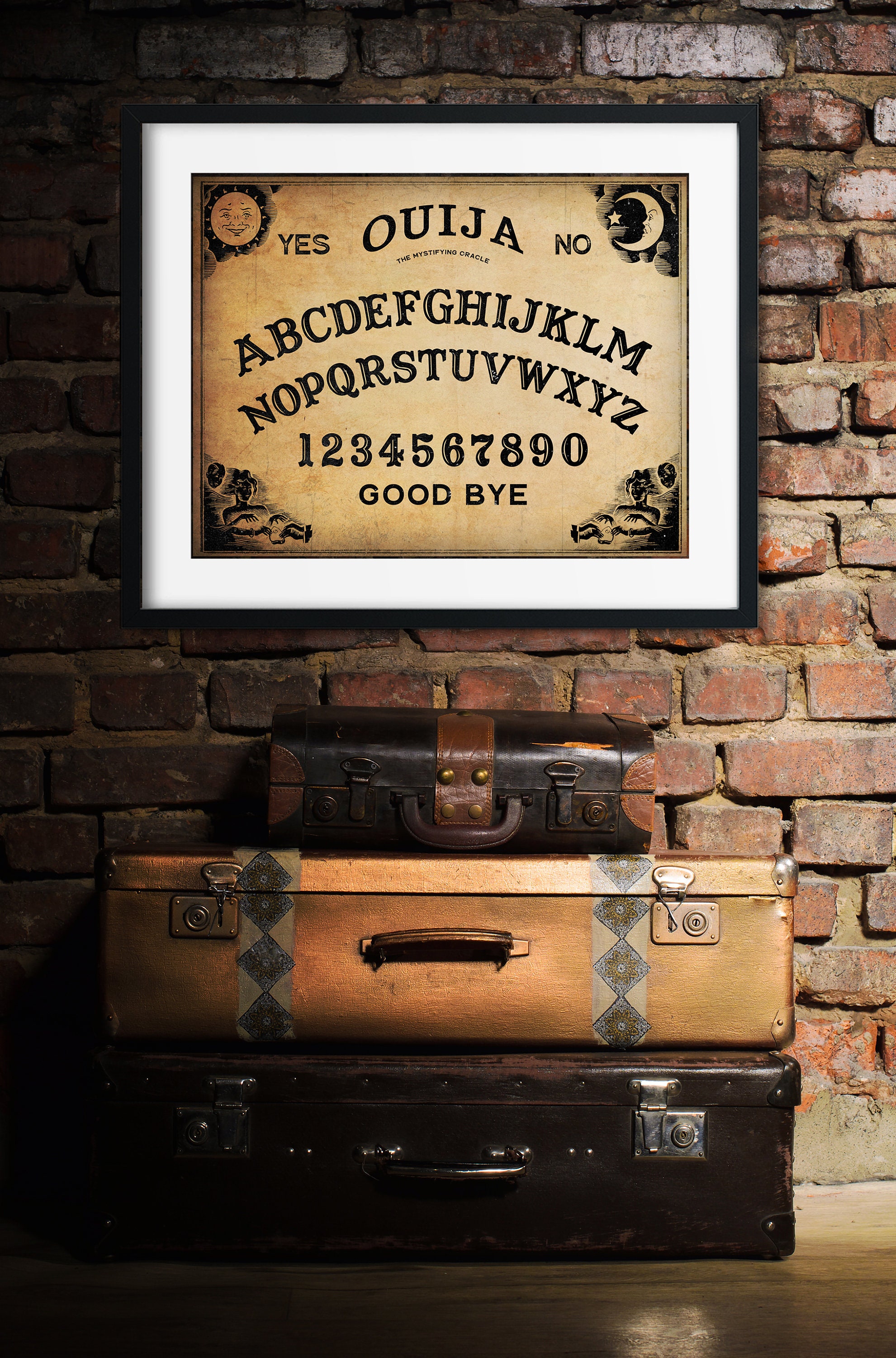 Ouija Board Print, Mystifying Oracle, Spirit Board, Talking Board, Dark ...