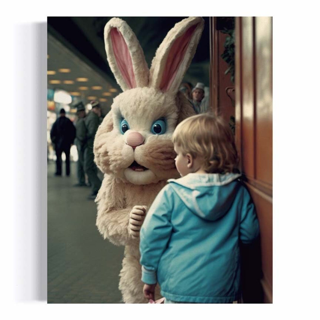 Easter Bunny Poster Scary Rabbit Painting, Pop Surrealism, Lowbrow ...