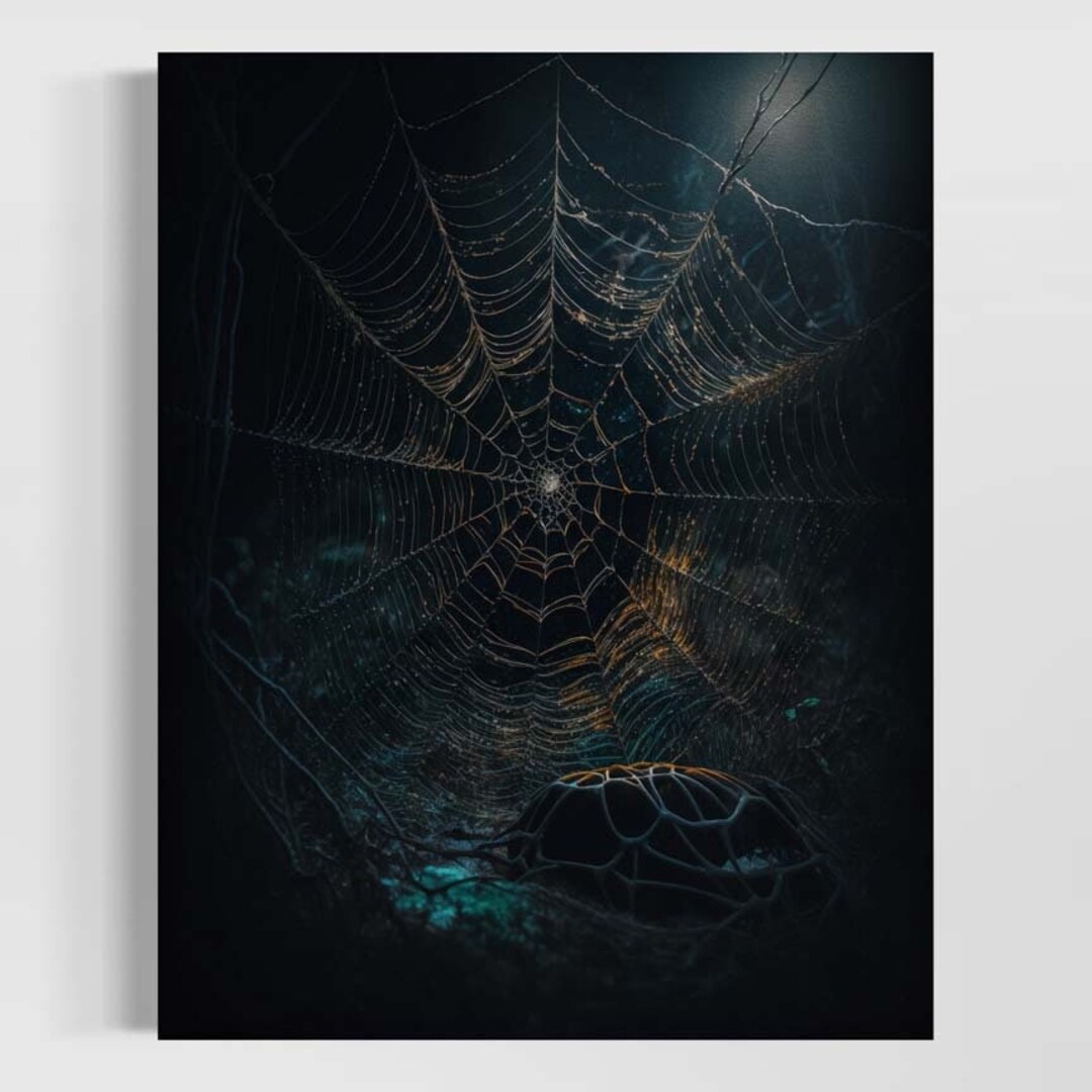 Spiderweb Antique Oil Painting Gothic Spiderweb Wall Art - Etsy