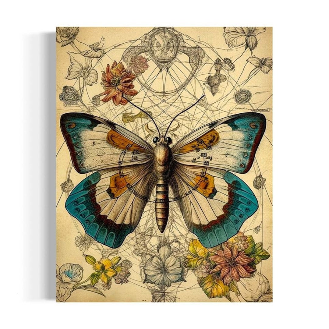 Butterfly Wall Decor Vintage Insect Poster, Natural History Poster ...