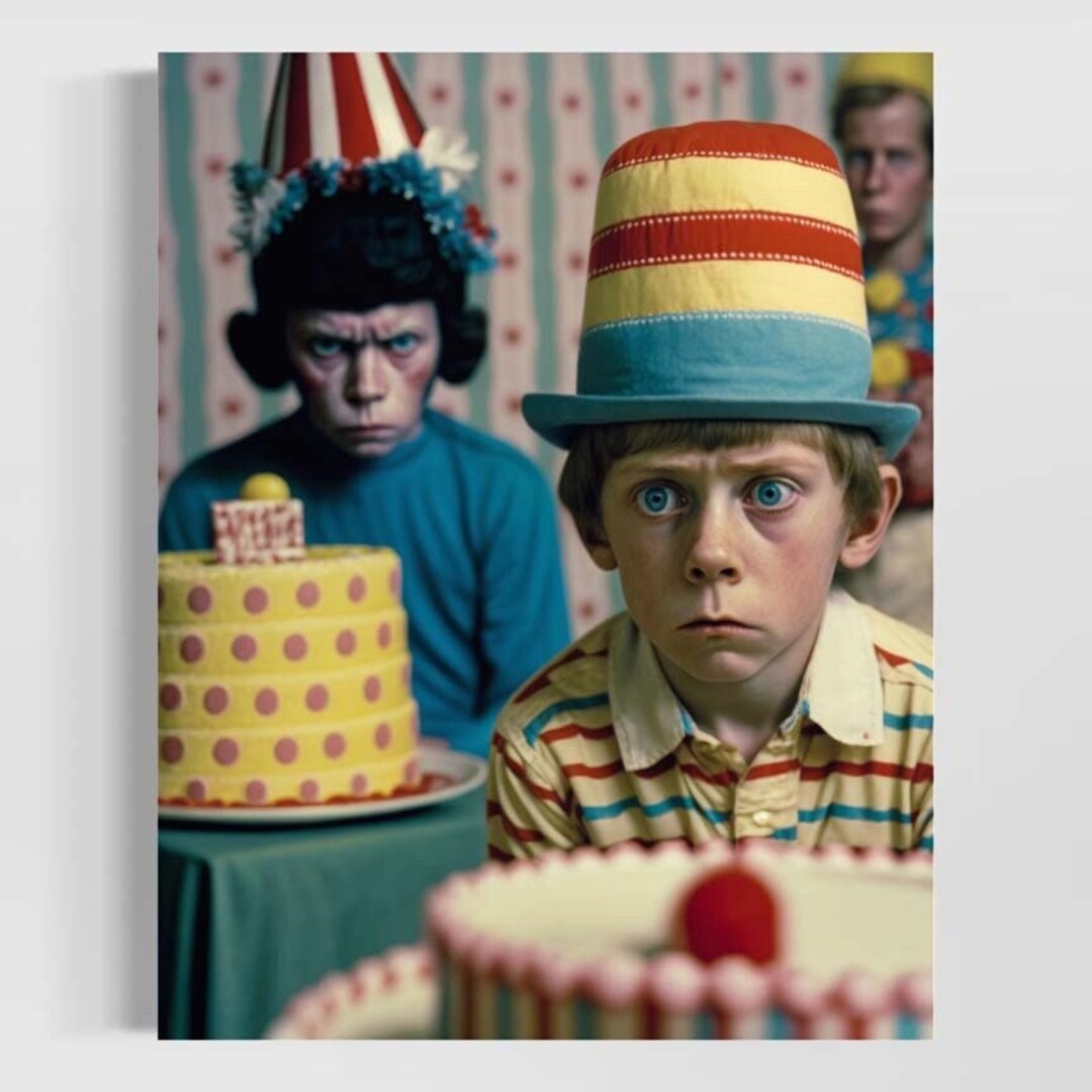 Monkey Birthday Party Chimpanzee Print, Pop Surrealism, Lowbrow Unusual ...