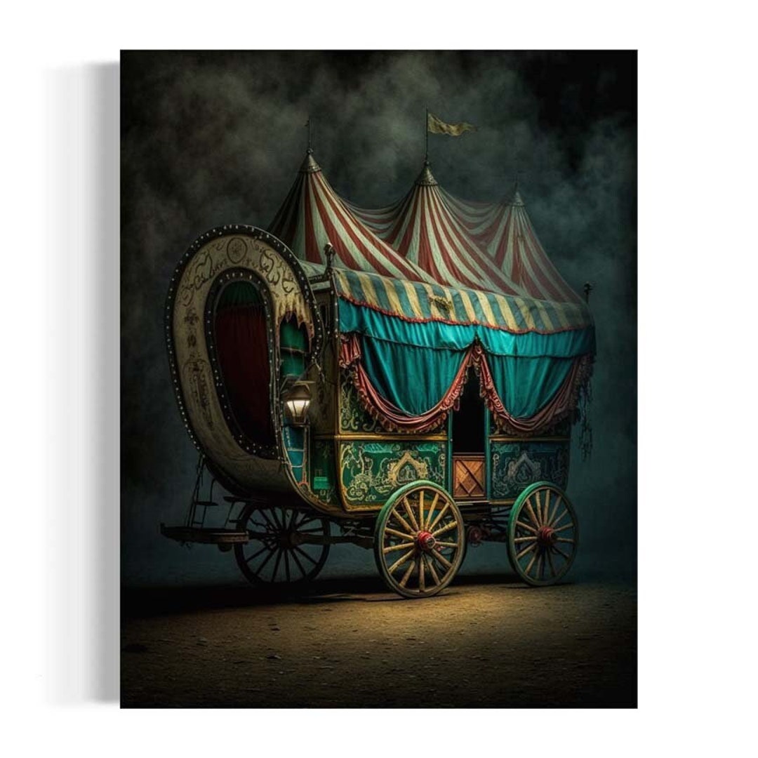 Moody and Dark Oil Painting | Gypsy Caravan Traveler House, Gypsy Wagon ...