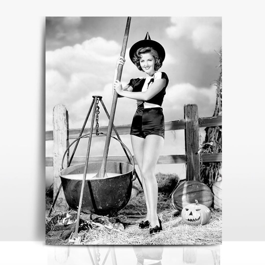 Halloween Witch Pin-up Sultry Actress Martha Vickers, Witchy Decor ...