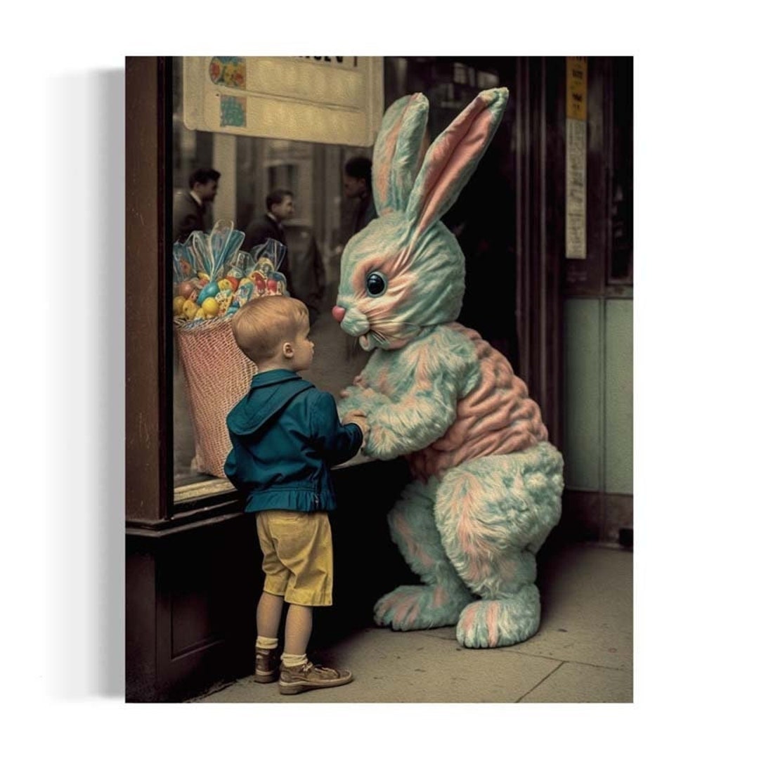 Easter Bunny Poster Scary Rabbit Painting, Pop Surrealism, Lowbrow ...