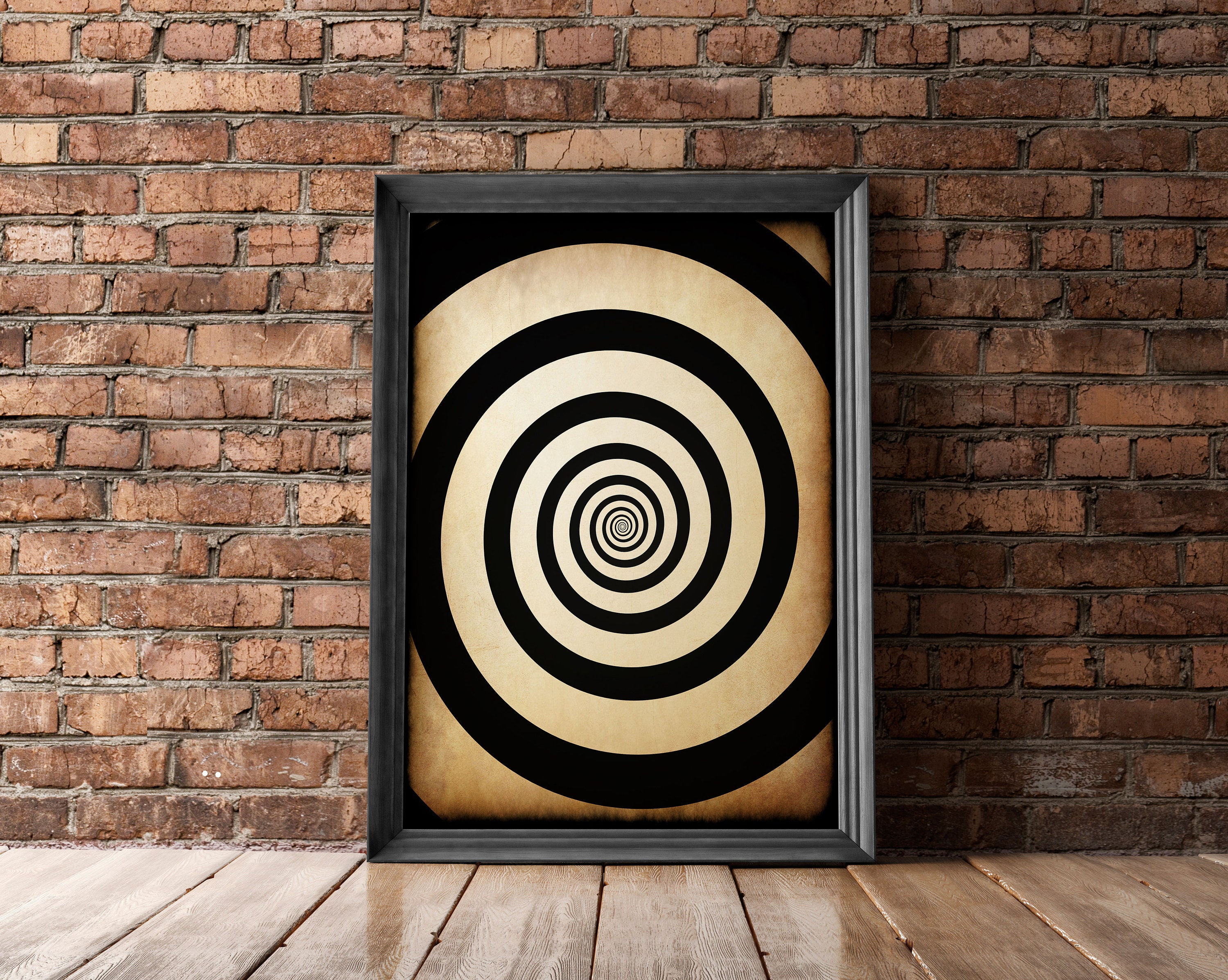 Vintage Hypno Swirl Wall Art Print - Etsy