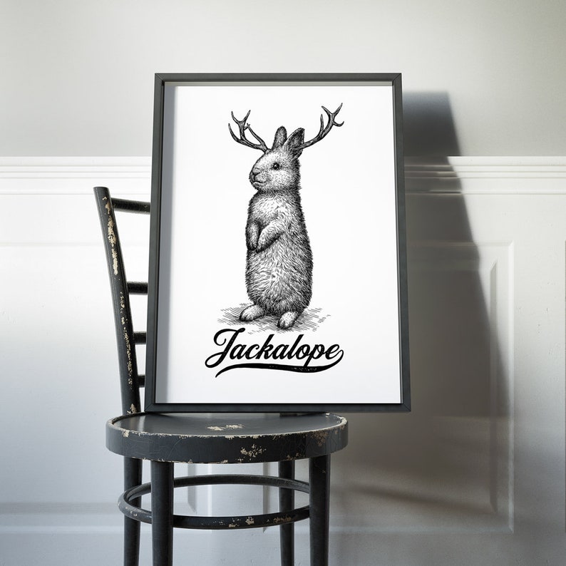 Adorable Jackalope Wall Art Print - Etsy