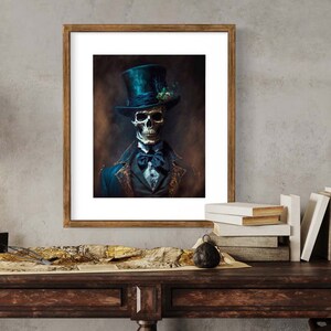 Victorian Skeleton Portrait Gothic Skeleton ,vintage Skull Art Print ...
