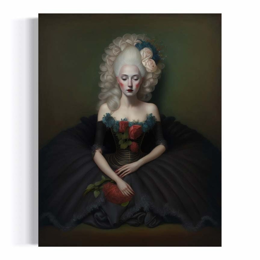 Rococo Aesthetic after the Ball Print, Beautiful Blonde Woman Vintage ...