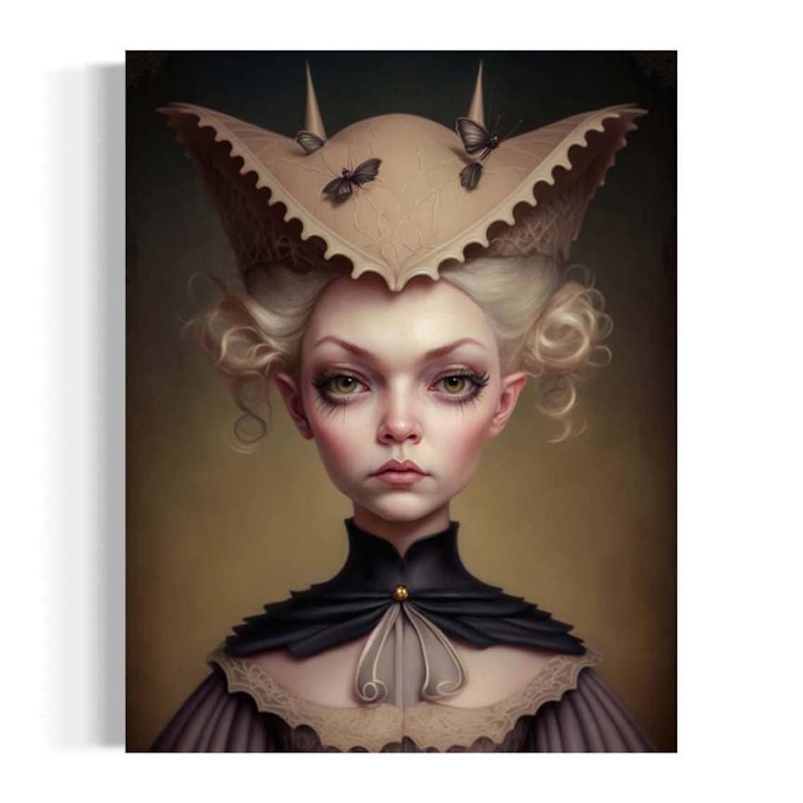 Victorian Portrait Gothic Female Vintage Painting Moody Art - Etsy