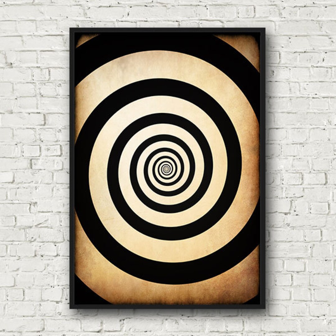 Vintage Hypno Swirl Wall Art Print - Etsy