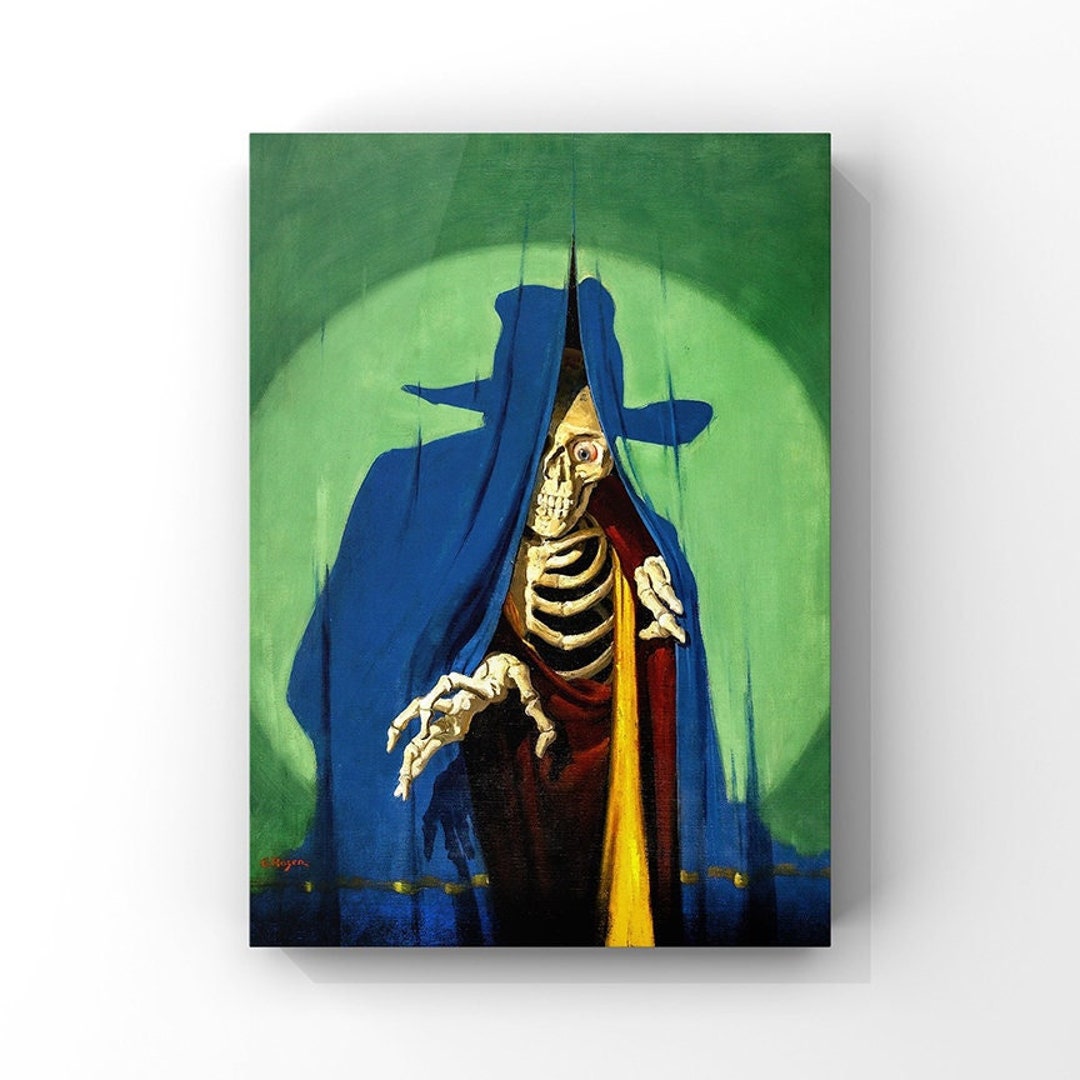 Gothic Skeleton Poster, Vintage Pulp Fiction Book Cover Wall Decor, the ...