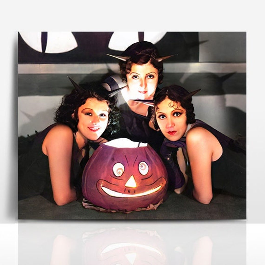 Retro Halloween Pin-up Print Three Little Devils 1930's - Etsy