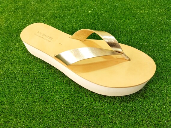 Greek Handmade Sandals HELIOS Platform Wedge Women Genuine - Etsy