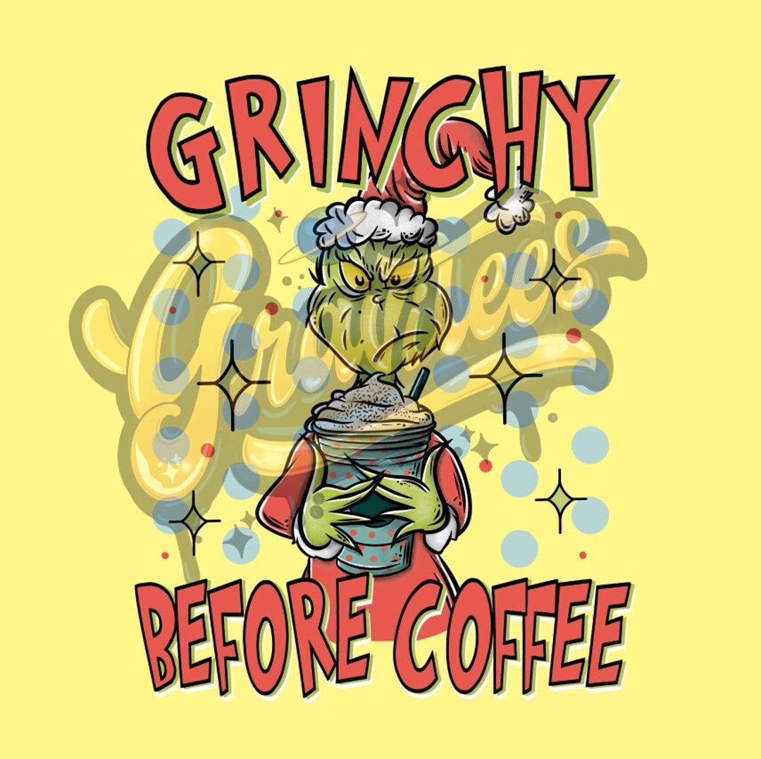 Grouchy Coffee Clipart, Christmas Movie PNG, Christmas Clipart, Coffee ...