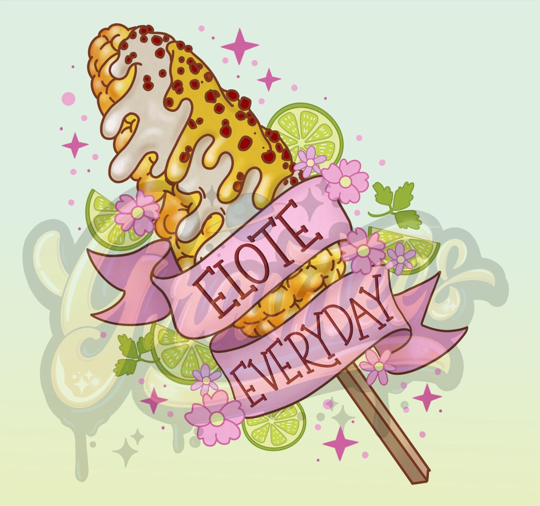 Elote Loco Cartoon