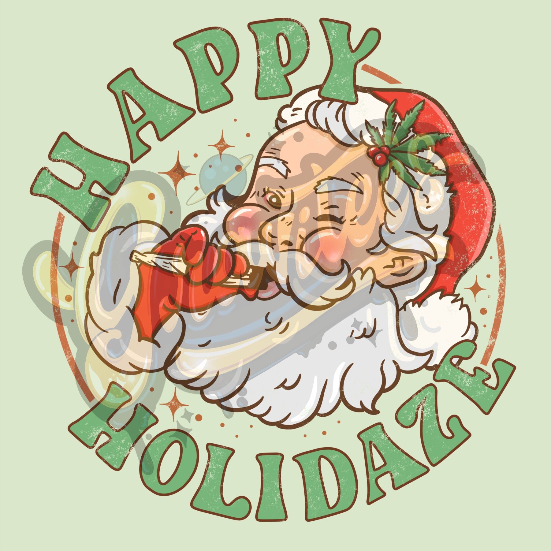 Happy Holidaze Santa PNG Image Santa Claus Clipart for DTF - Etsy