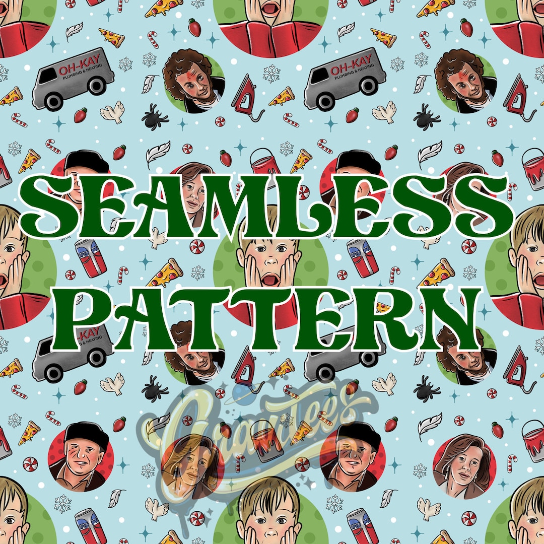 Home Alone Seamless Pattern, Christmas Seamless Pattern for Fabric ...