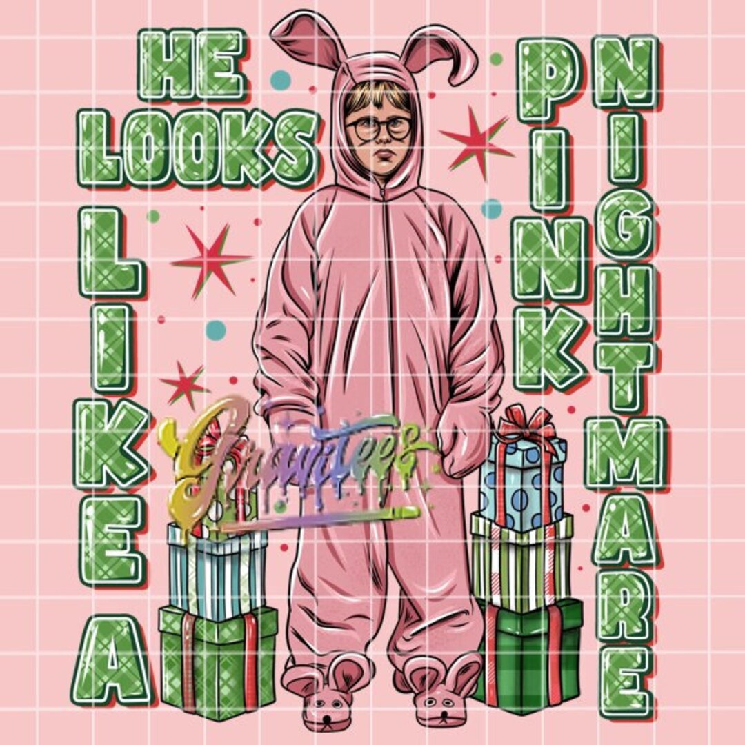 He Looks Like A Pink Nightmare, Trendy Christmas Clipart, Ralphie ...