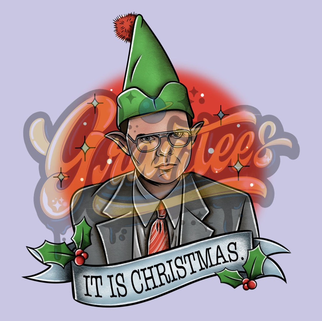 It is Christmas Dwight Png, Dwight Elf Clipart, the Office Christmas ...