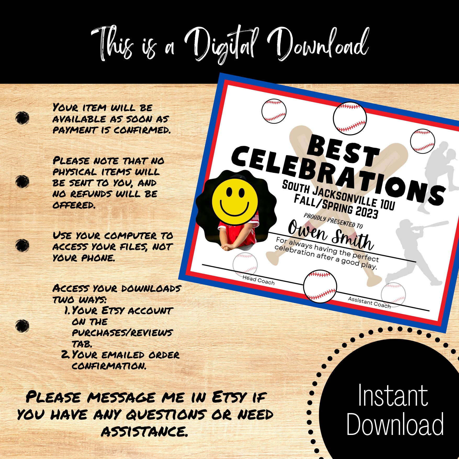 Editable Baseball Award Certificates: End of Season Team Awards ...