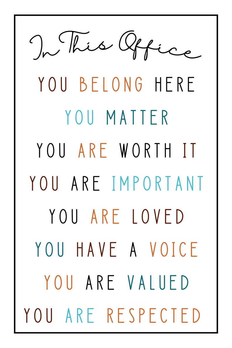 You Belong Here Print: Empowering Classroom Office Decor (digital ...