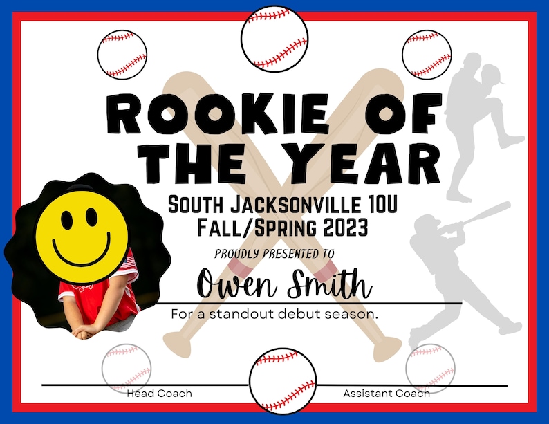 Editable Baseball Award Certificates: End of Season Team Awards ...