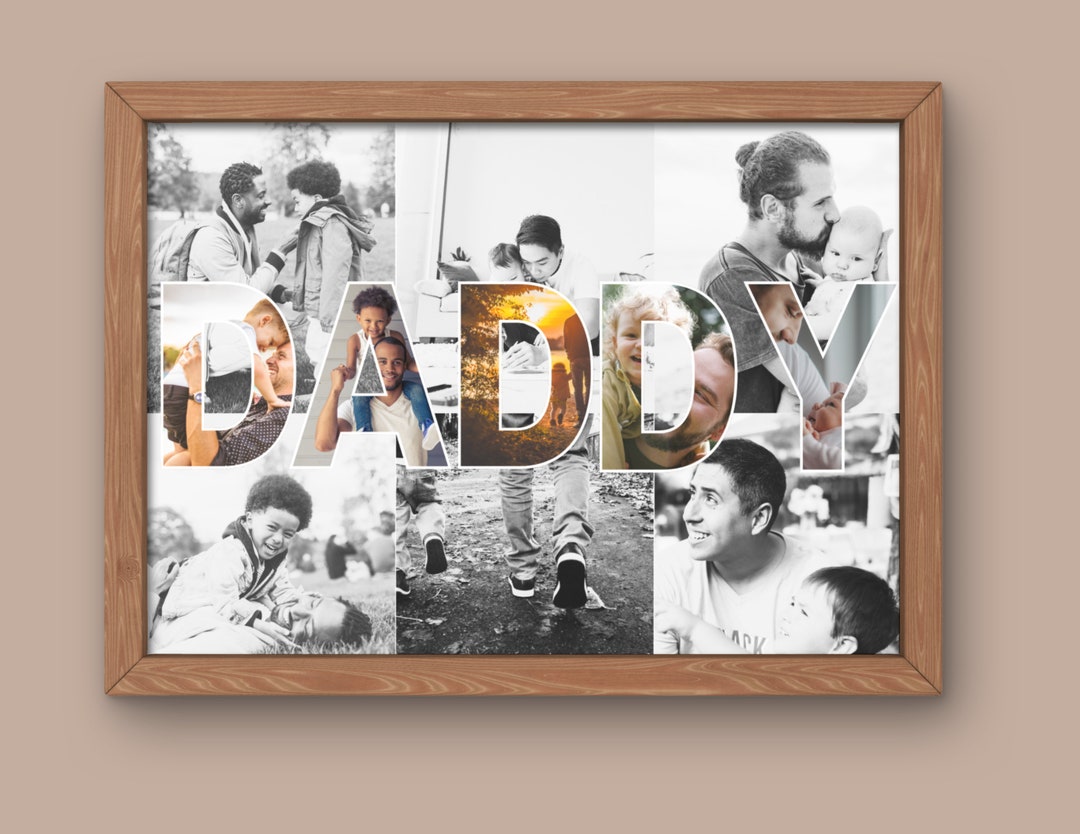 Personalized Custom DADDY Photo Collage Template Personalized Father's ...