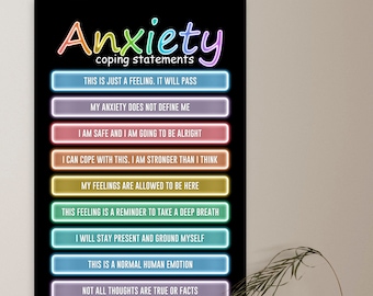 Anxiety Coping Statement - Etsy