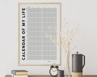 Memento Mori Life Calendar, A4 Stoic Wall Art, My Life in Weeks, Life ...