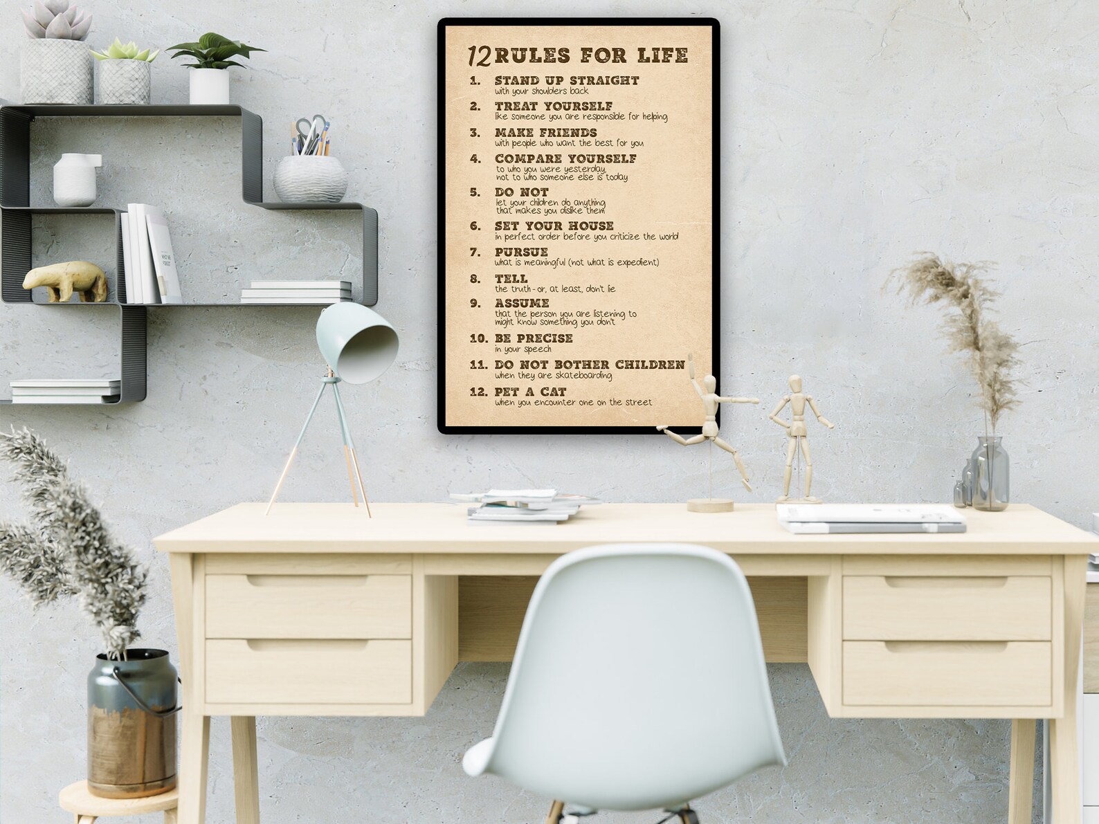 Rules for Life Motivational Poster - Jordan Peterson Inspirational Wall ...