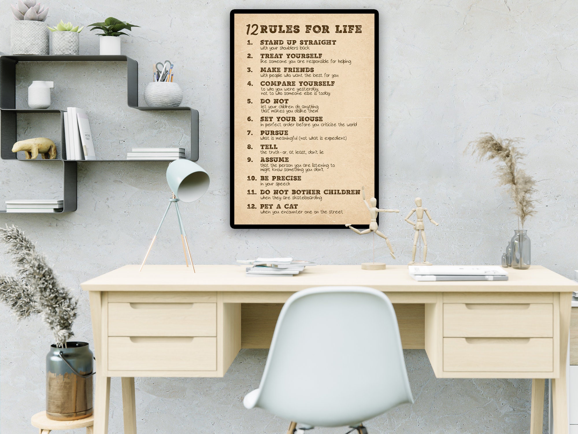 Rules for Life Motivational Poster Jordan Peterson Inspirational Wall ...