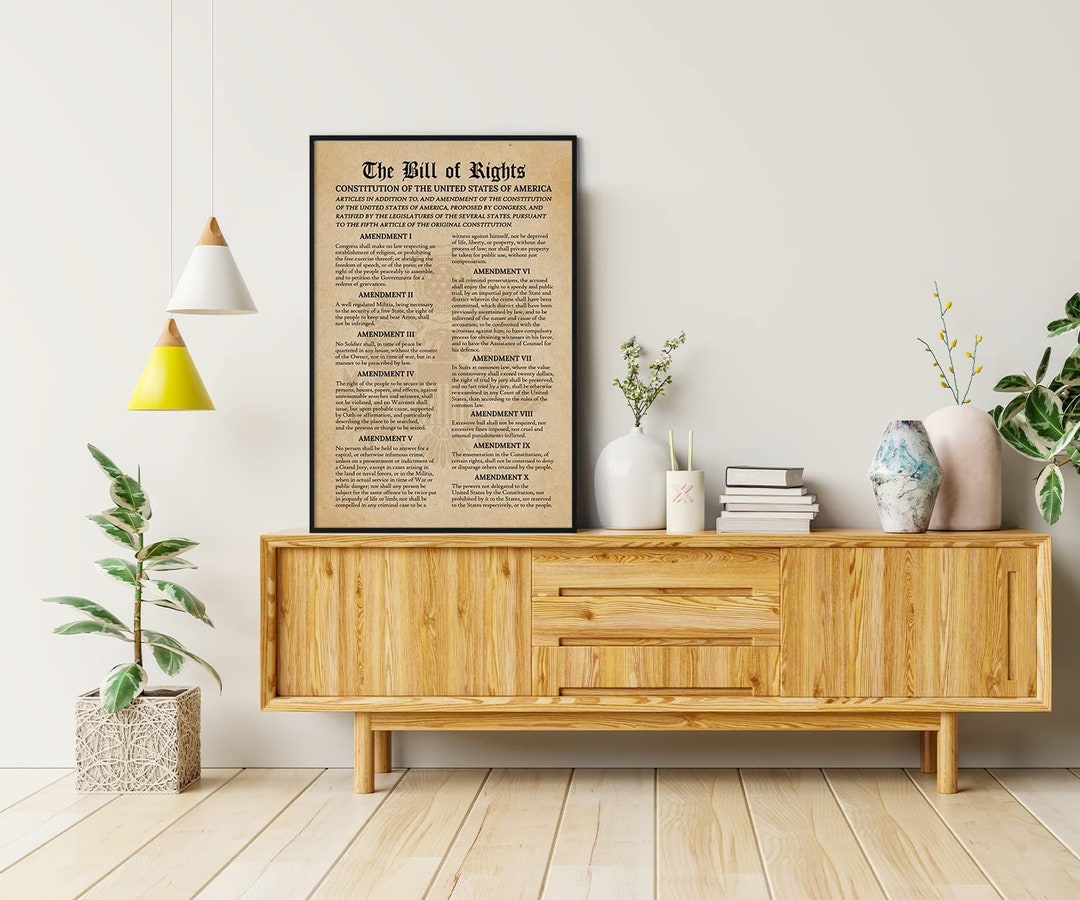 Constitution of the USA & Bill of Rights Poster Large, Bill of Rights ...