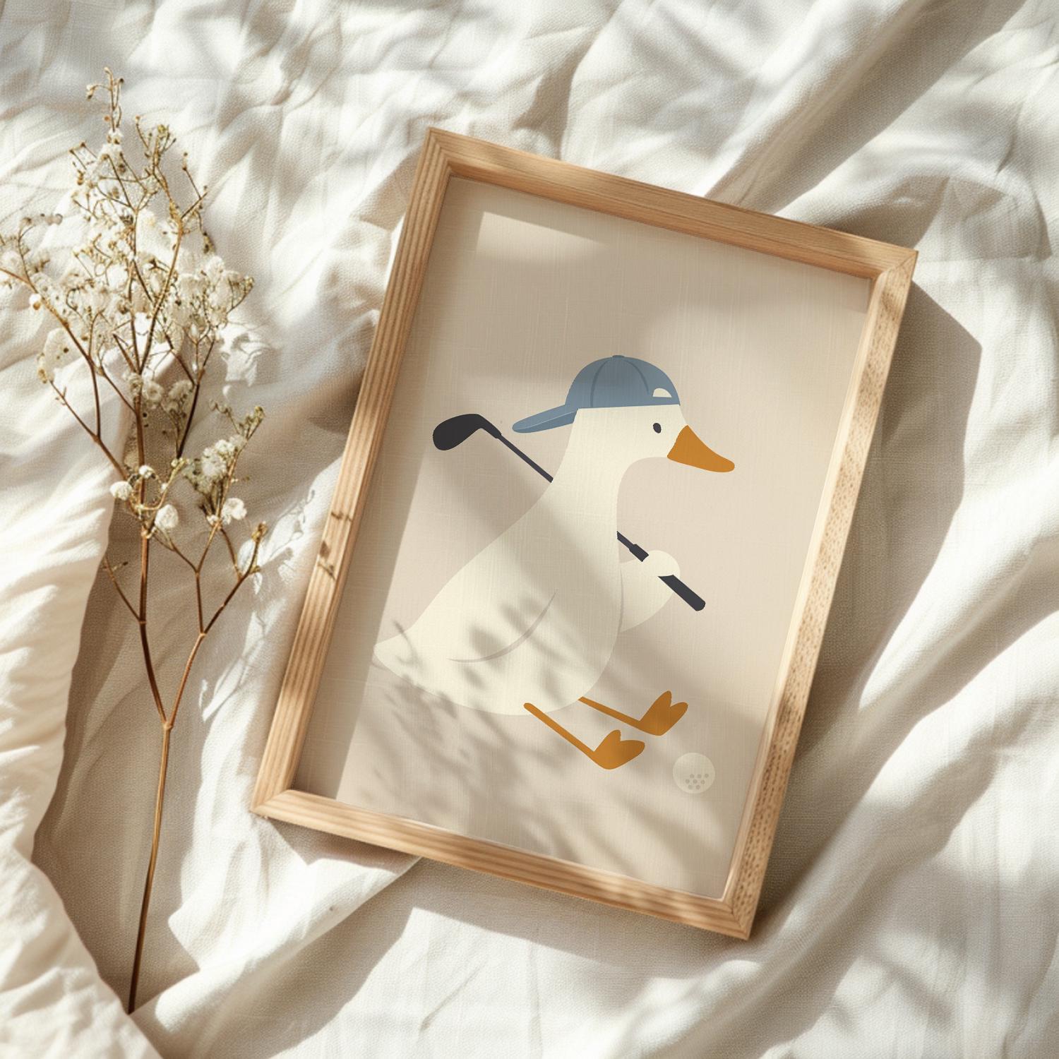 Silly Goose Golf Print, Sports Silly Goose Wall Art, Boy Nursery Decor ...