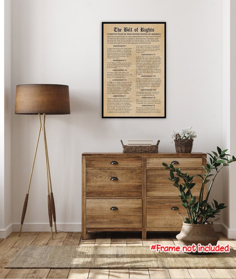 Constitution of the USA & Bill of Rights Poster Large, Bill of Rights ...