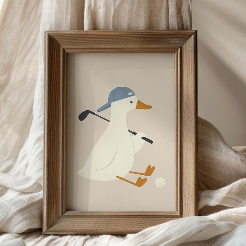 Silly Goose Golf Print, Sports Silly Goose Wall Art, Boy Nursery Decor ...
